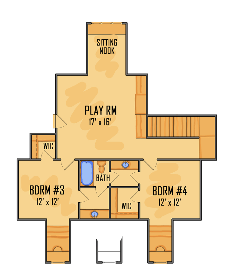 Plan 41569 | Southern Style with 4 Bed, 4 Bath, 3 Car Garage