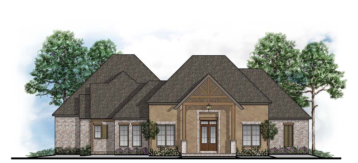 Plan 41640 | Southern Style with 4 Bed, 4 Bath, 3 Car Garage