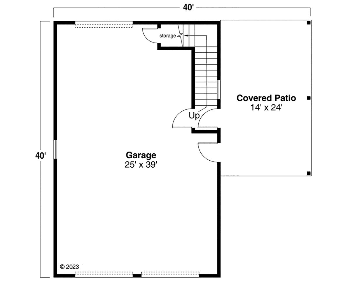 Plan 43760 | Traditional Style 2 Car Garage