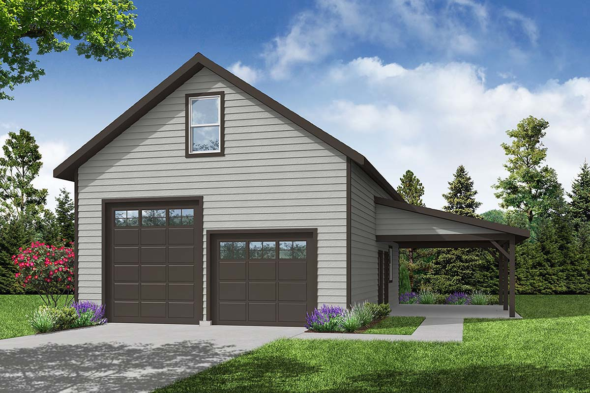 Plan 43760 | Traditional Style 2 Car Garage