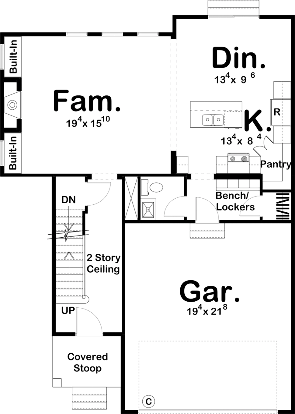 Plan 44201 | Farmhouse Style with 3 Bed, 3 Bath, 2 Car Garage