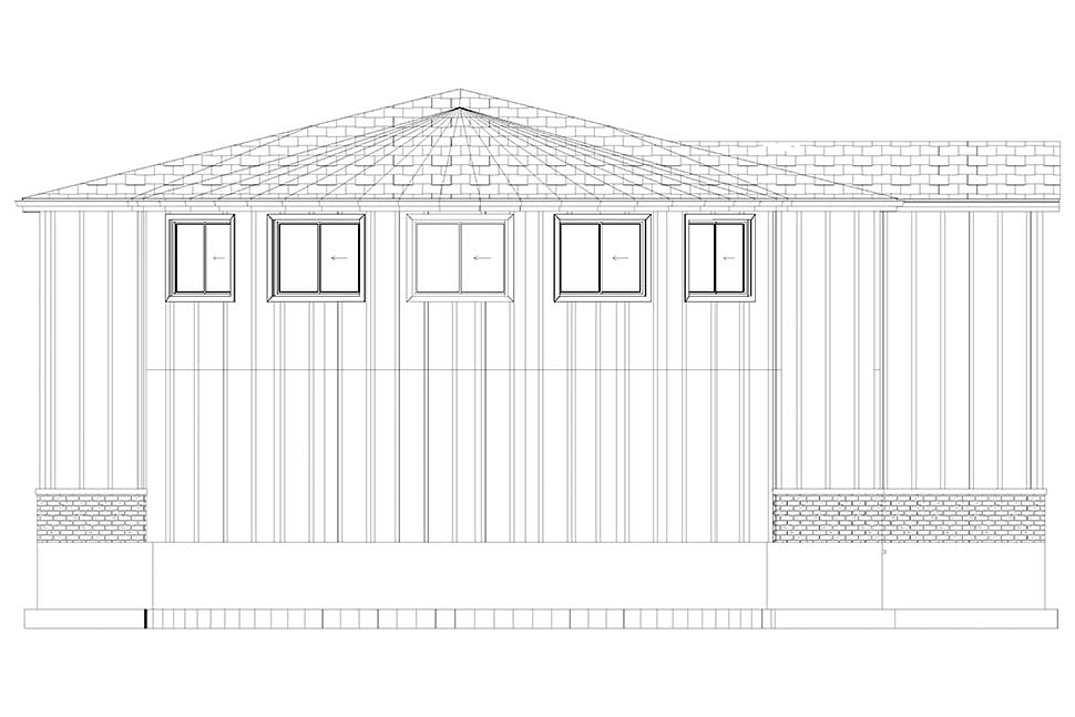 Plan 50558 | Contemporary Style 7 Car Garage Apartment, RV Storag
