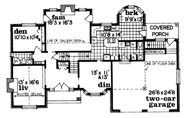 Plan 55202 | Traditional Style with 3 Bed, 4 Bath, 2 Car Garage