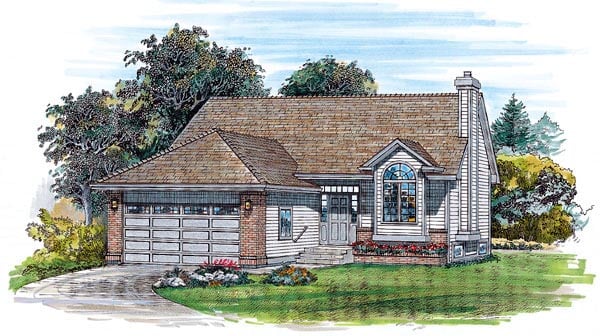 Plan 55251 | Traditional Style with 3 Bed, 1 Bath, 2 Car Garage