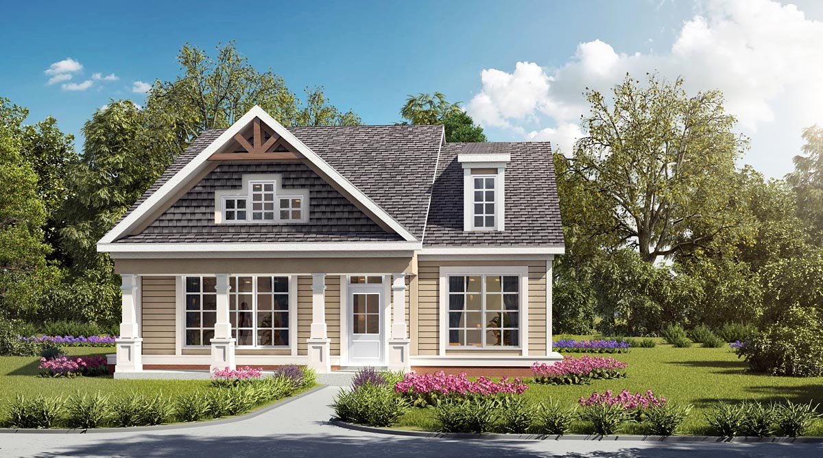 Plan 60008 | Traditional Style with 3 Bed, 2 Bath, 2 Car Garage