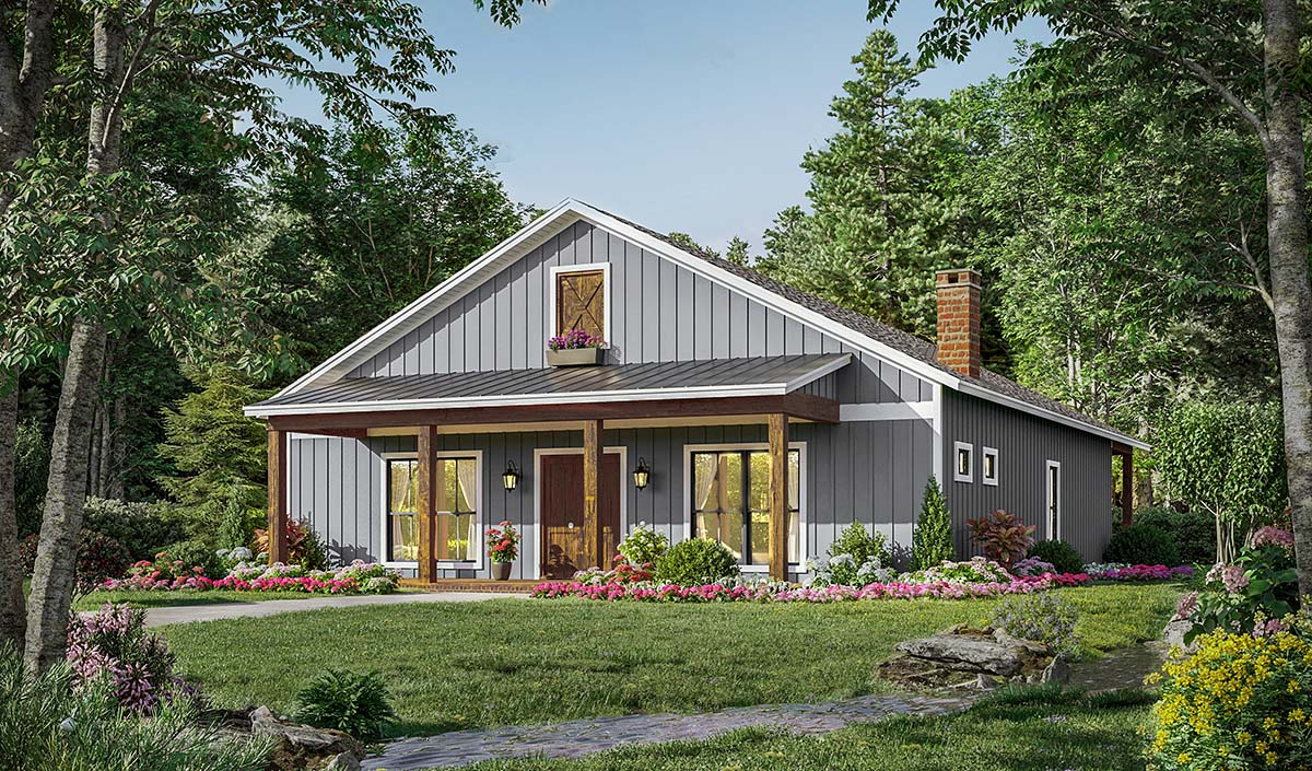 Plan 60135 | Farmhouse Style with 3 Bed, 3 Bath, 2 Car Garage
