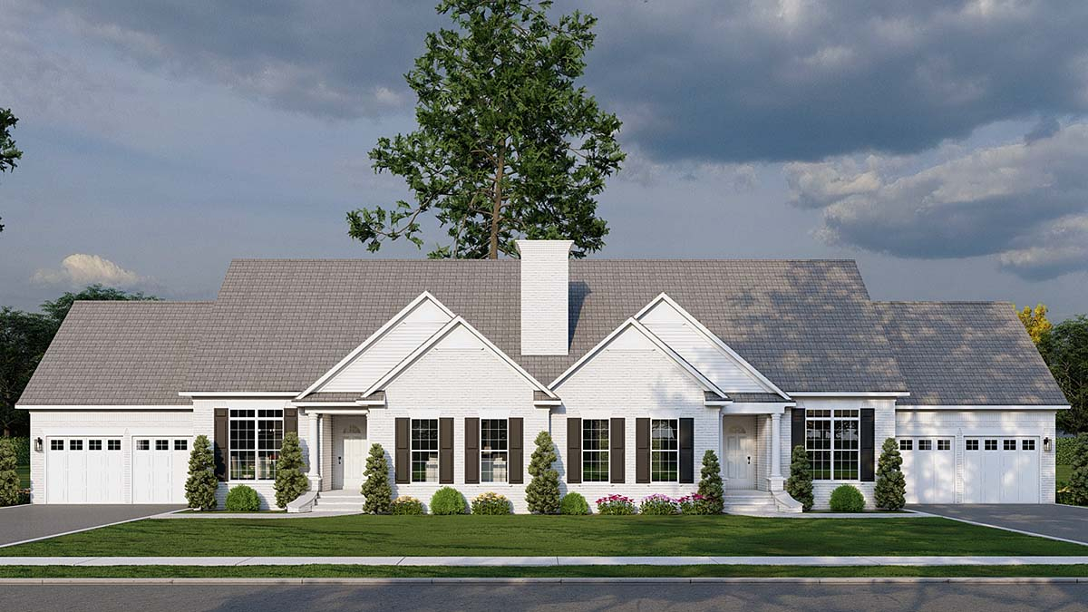 Plan 61187 | Traditional Style with 6 Bed, 4 Bath, 4 Car Garage