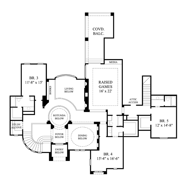 Plan 61855 | Mediterranean Style with 5 Bed, 6 Bath, 3 Car Garage