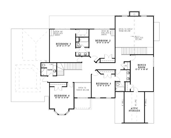 Plan 62082 | Traditional Style with 5 Bed, 5 Bath, 3 Car Garage