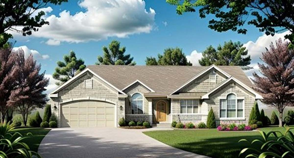 Plan 62542 | Traditional Style with 3 Bed, 2 Bath, 2 Car Garage