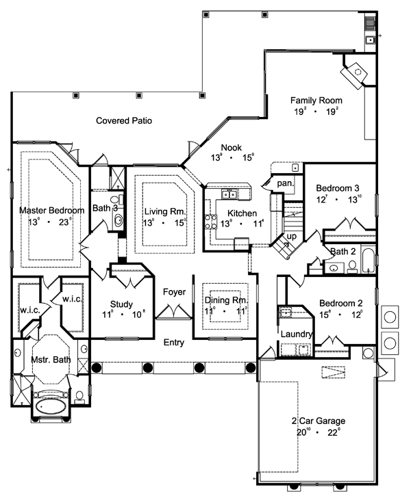 Plan 63344 | Traditional Style with 4 Bed, 4 Bath, 2 Car Garage