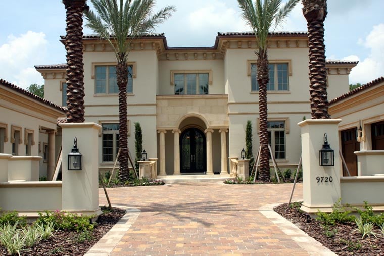 Plan 64727 | Italian Style with 5 Bed, 7 Bath, 3 Car Garage