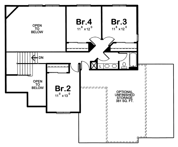 Plan 66688 | Traditional Style with 4 Bed, 3 Bath, 3 Car Garage