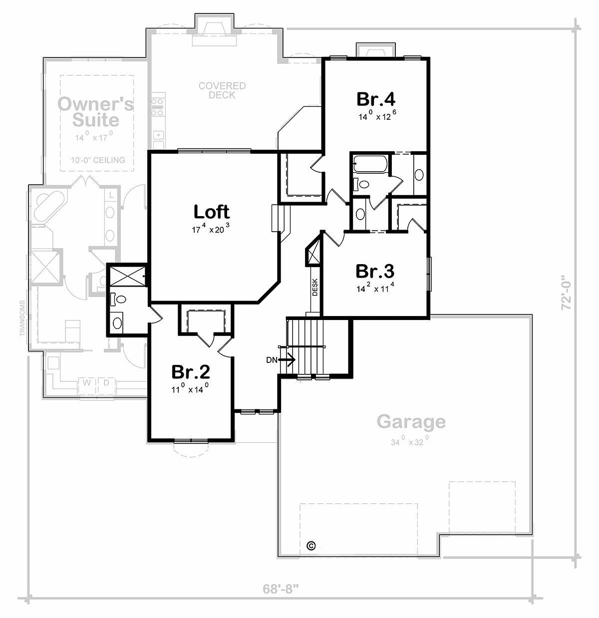 Plan 66725 | Southwest Style with 4 Bed, 4 Bath