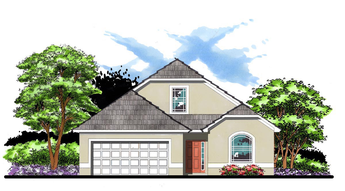 Plan 66850 | Florida Style with 4 Bed, 3 Bath, 2 Car Garage