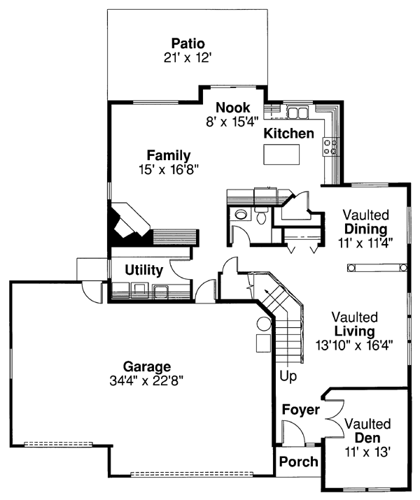 Plan 69448 | Country Style with 3 Bed, 2.5 Bath, 3 Car Garage