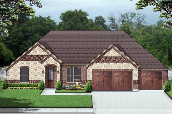 Plan 69999 | Traditional Style with 3 Bed, 3 Bath, 3 Car Garage