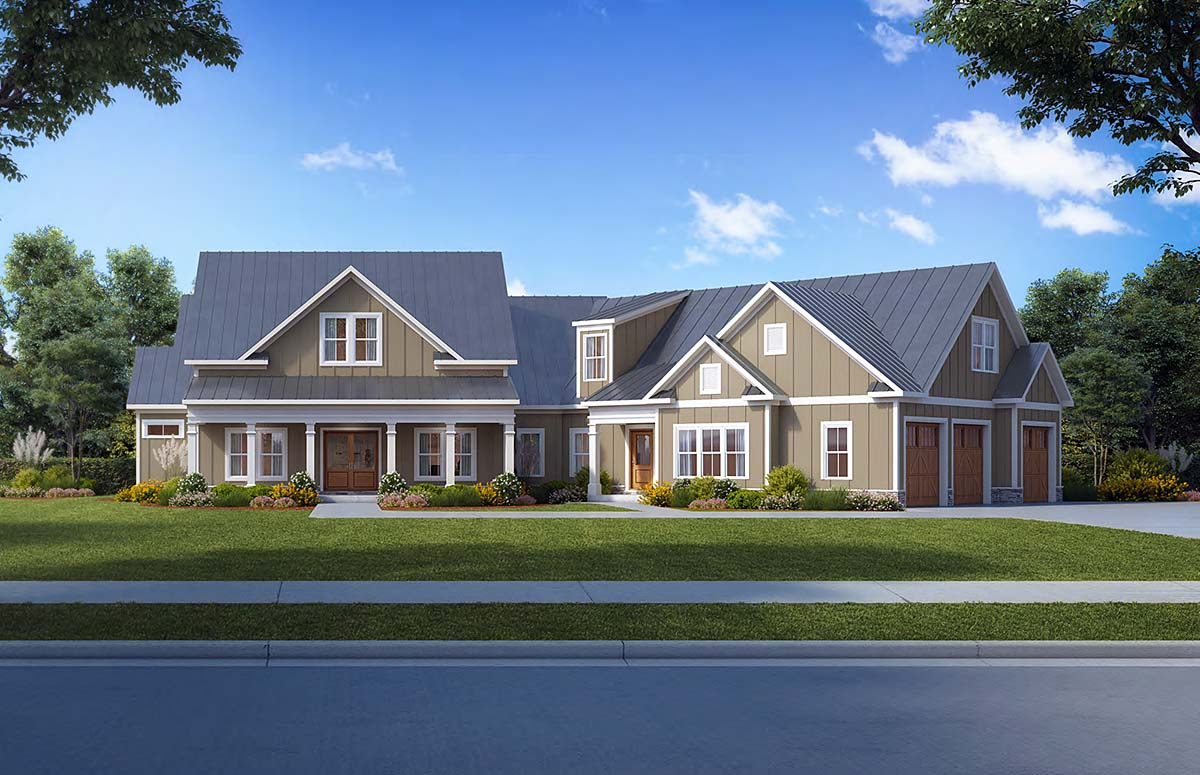Plan 76703 | Traditional Style with 4 Bed, 5 Bath, 3 Car Garage