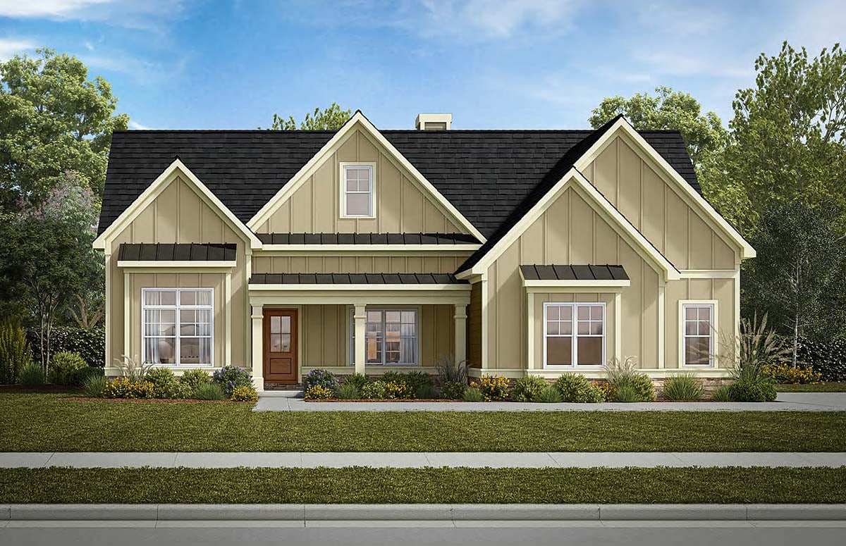 Plan 76720 | Traditional Style with 3 Bed, 2 Bath, 2 Car Garage