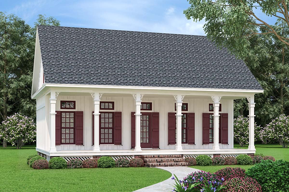 Plan 76936 | Southern Style Colonial Ranch House Plan #76936 has