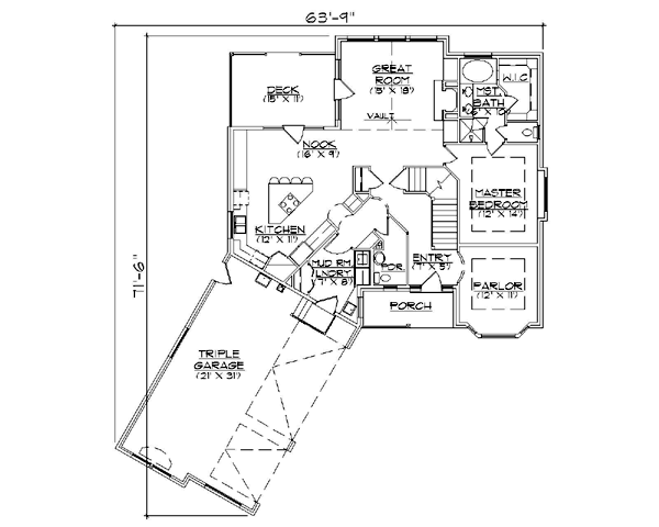 Plan 79879 | Farmhouse Style with 5 Bed, 4 Bath, 3 Car Garage