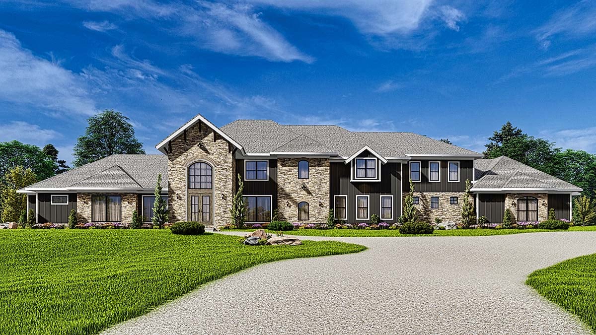 Plan 81662 | Contemporary Style with 7 Bed, 8 Bath, 5 Car Garage