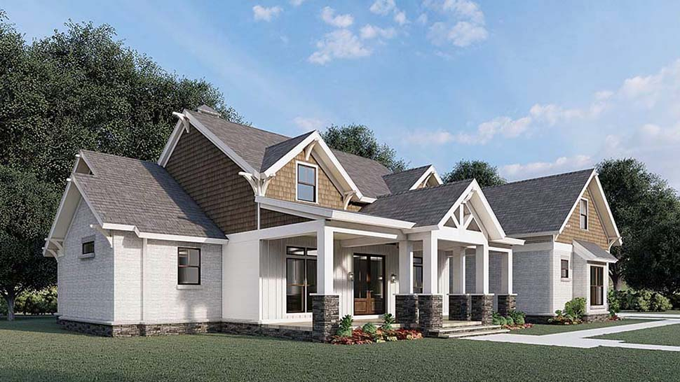 Plan 82600 | Farmhouse Style with 3 Bed, 3 Bath, 3 Car Garage