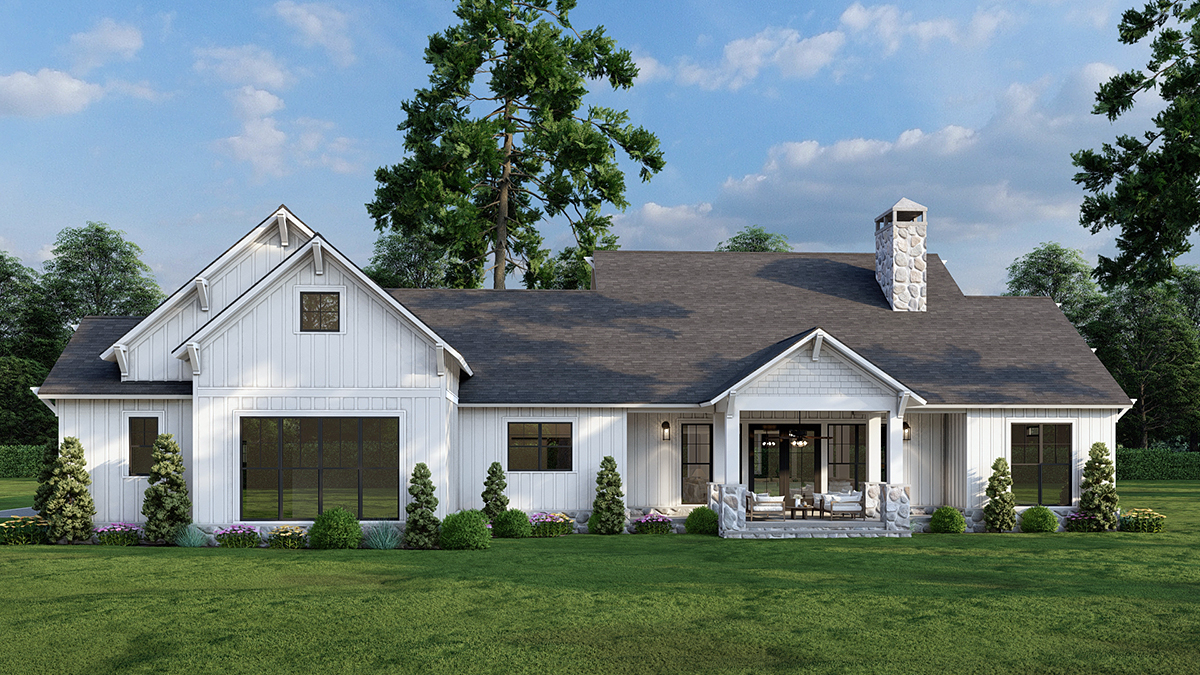 Plan 82782 | New American Style with 3 Bed, 3 Bath, 3 Car Garage