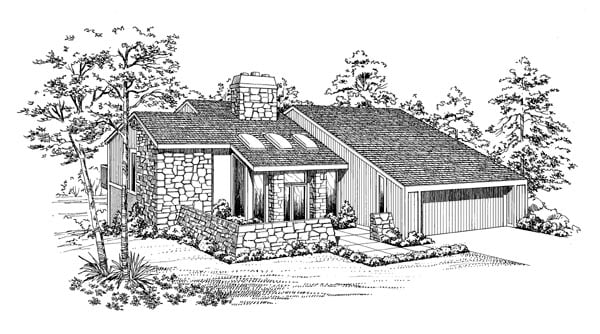 Plan 95021 | Contemporary Style with 4 Bed, 3 Bath, 2 Car Garage