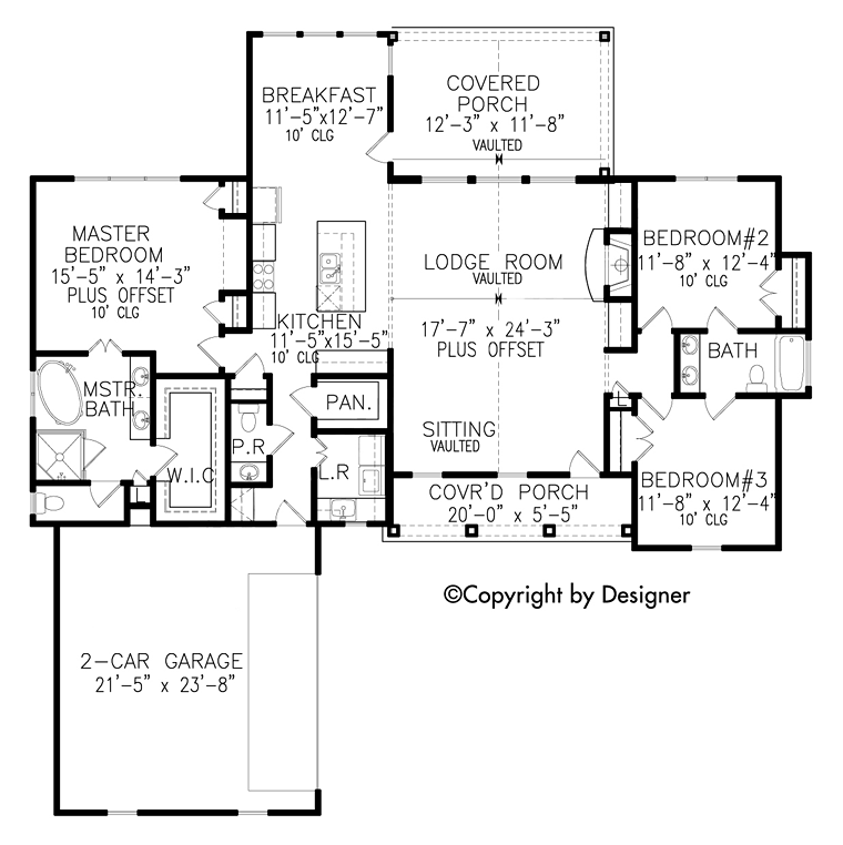 Plan 97610 | Traditional Style with 3 Bed, 3 Bath, 2 Car Garage