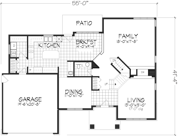 Plan 99356 | Traditional Style with 3 Bed, 3 Bath, 2 Car Garage
