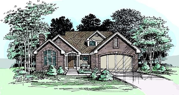 Plan 99358 | Traditional Style with 3 Bed, 3 Bath, 2 Car Garage