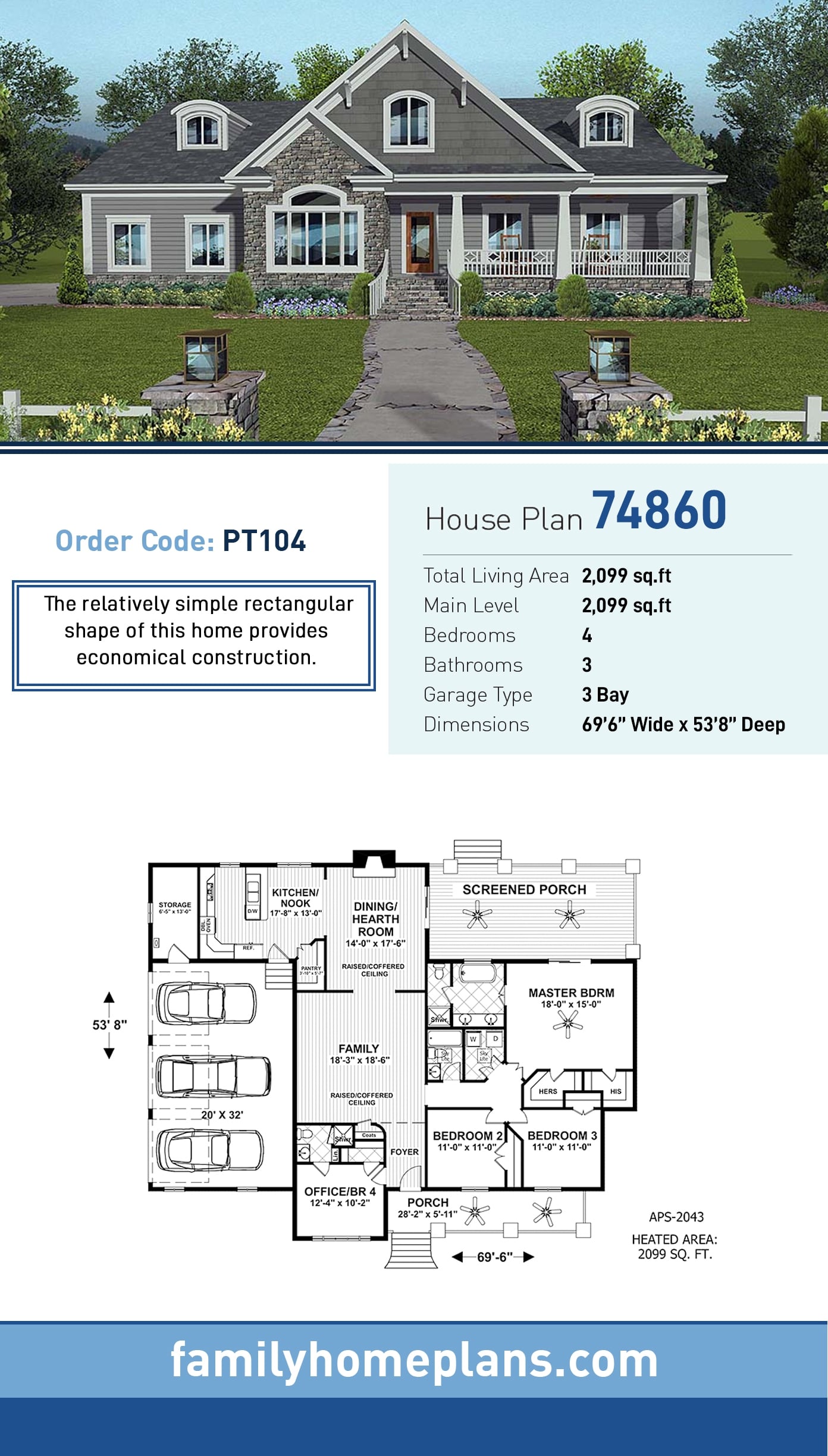 Plan 74860 | Traditional Home Plan with European Accents