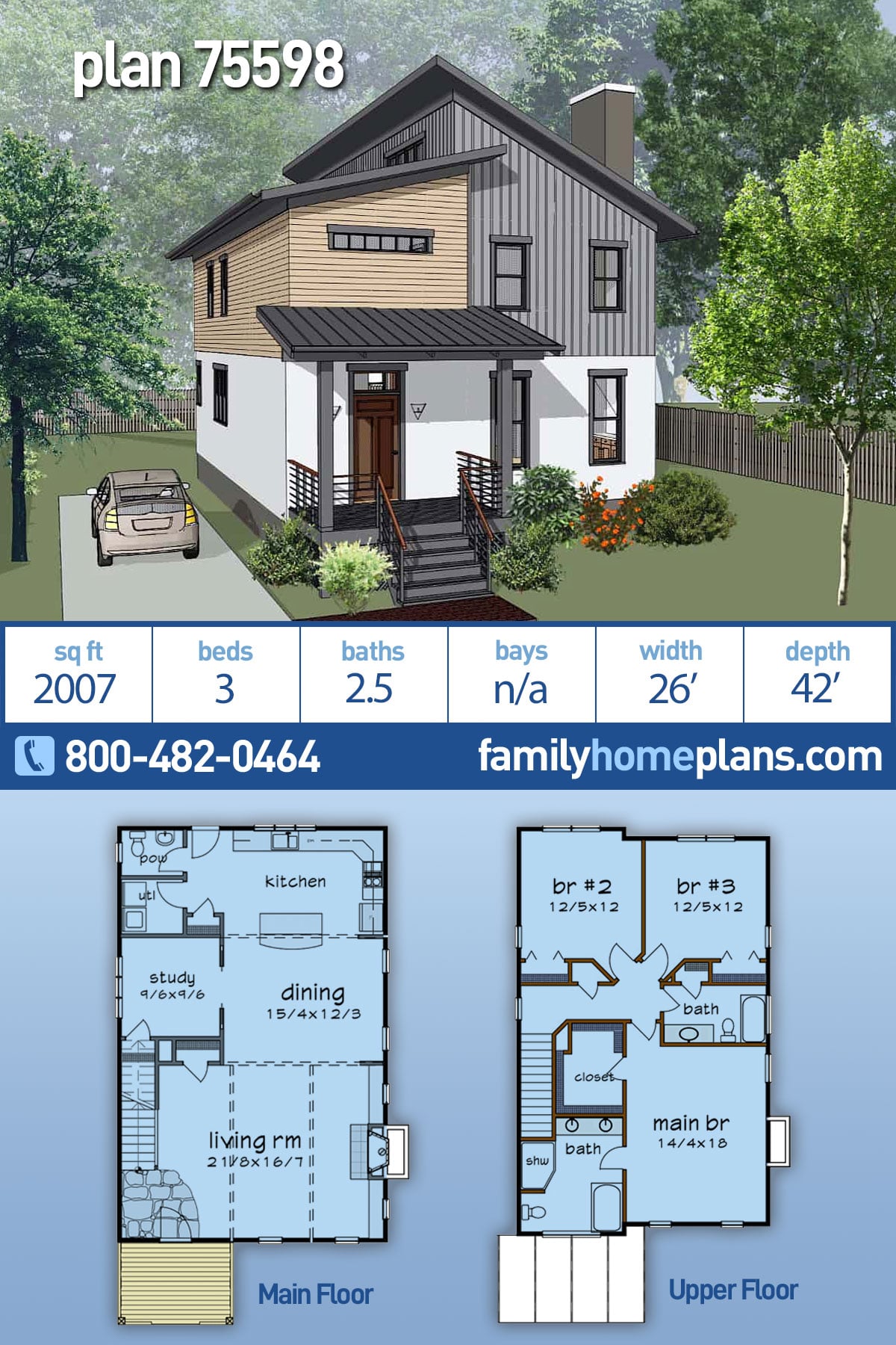 Plan 75598 | Modern Style Neighborhood Development Plan with 2007