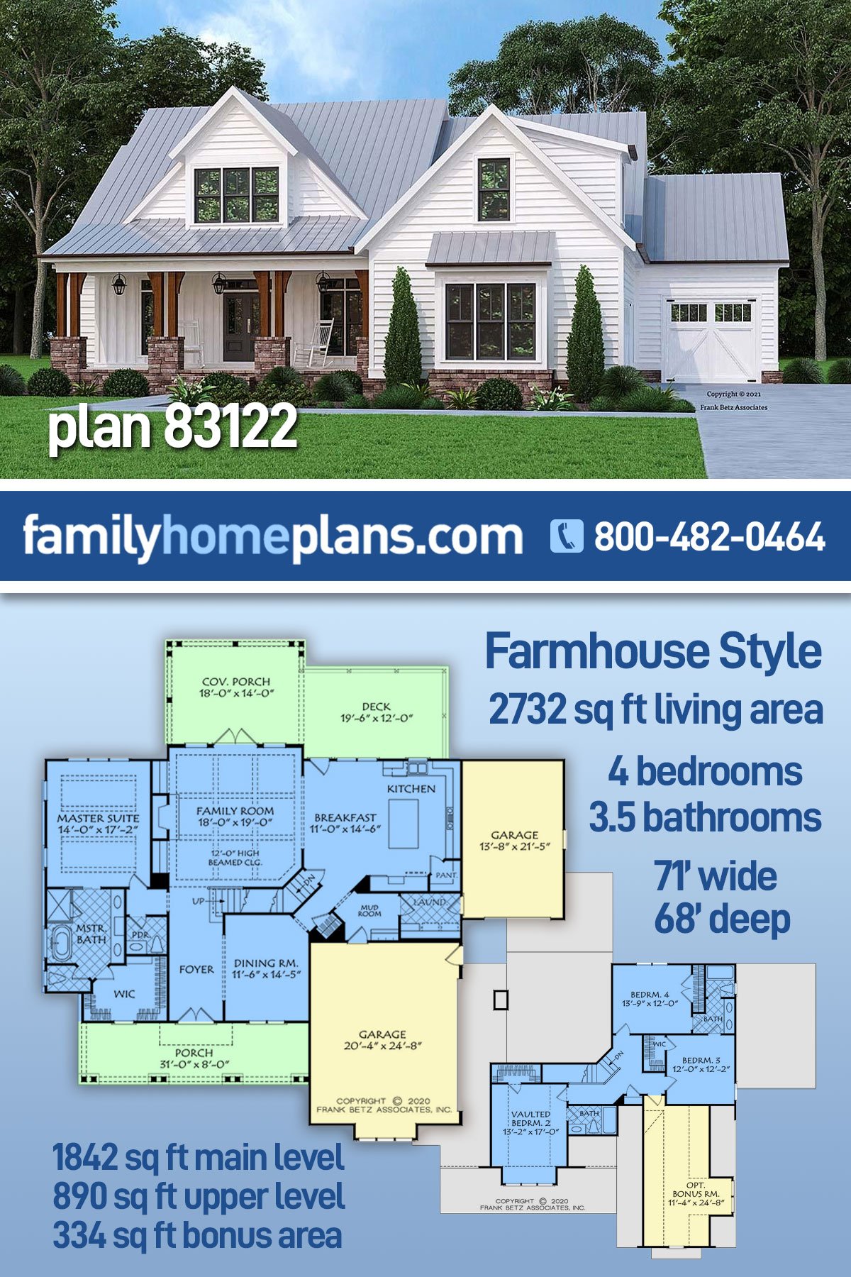 Plan 83122 | Modern Style Farmhouse Plan