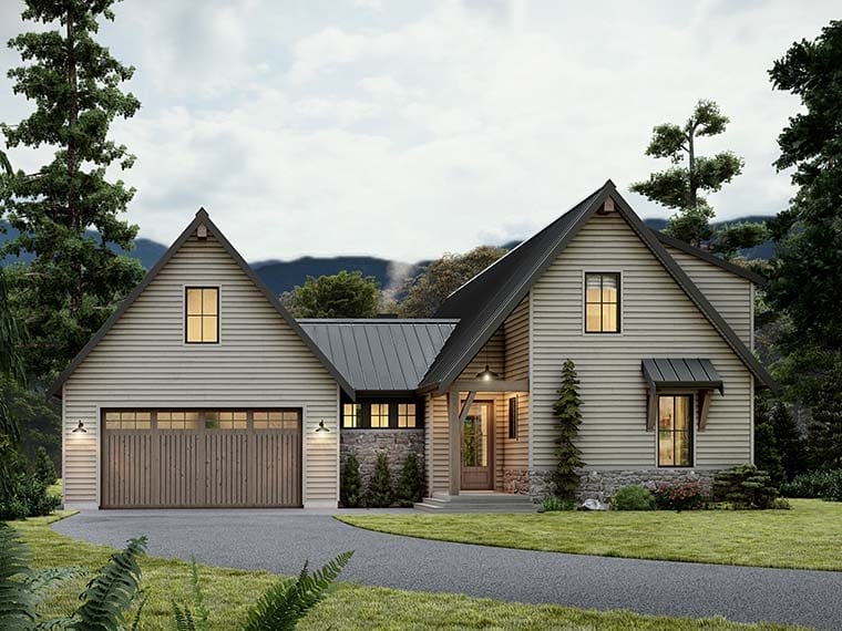 Plan 100129 | Farmhouse Style with 2 Bed, 3 Bath, 2 Car Garage