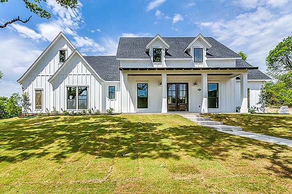 Plan 41496 | Farmhouse Style with 4 Bed, 3 Bath, 3 Car Garage