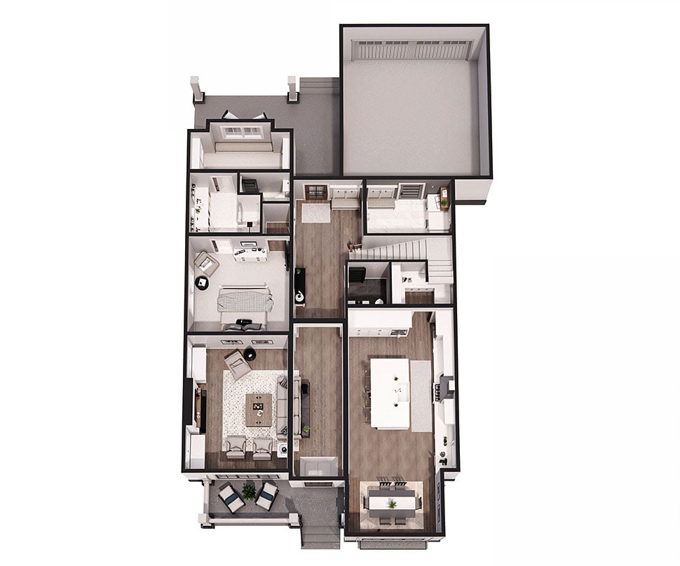 Plan 41951 | Farmhouse Style with 3 Bed, 4 Bath, 2 Car Garage