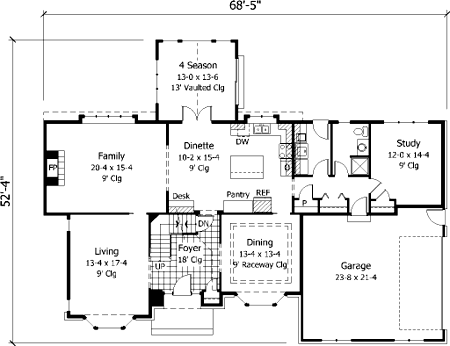 Plan 42201 | Traditional Style with 4 Bed, 3 Bath, 2 Car Garage