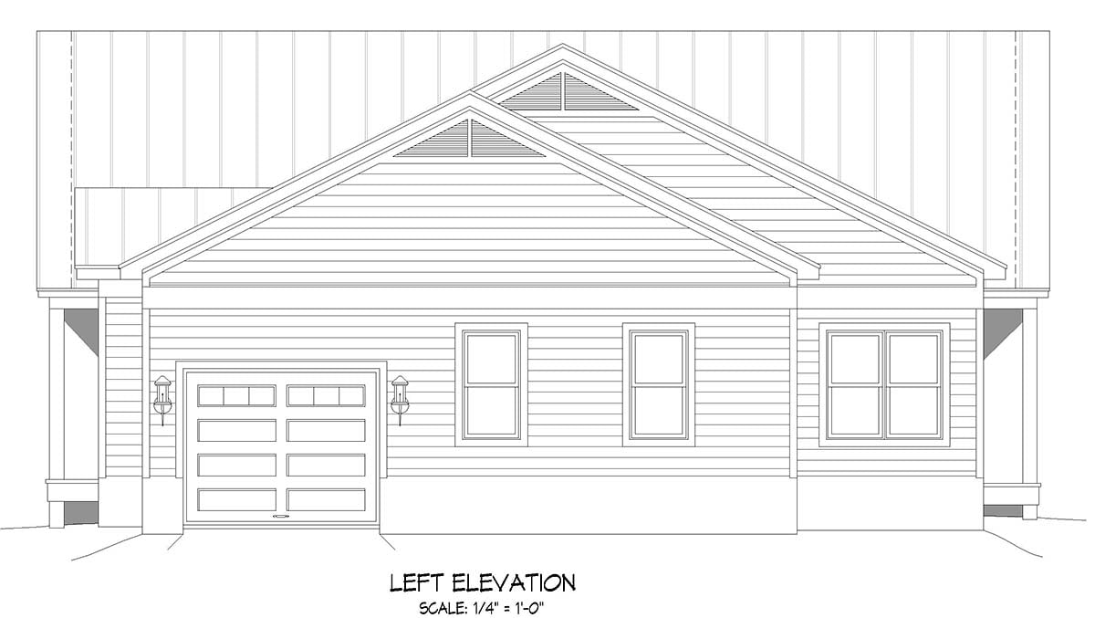 Plan 52166 | Traditional Style with 2 Bed, 2 Bath, 4 Car Garage