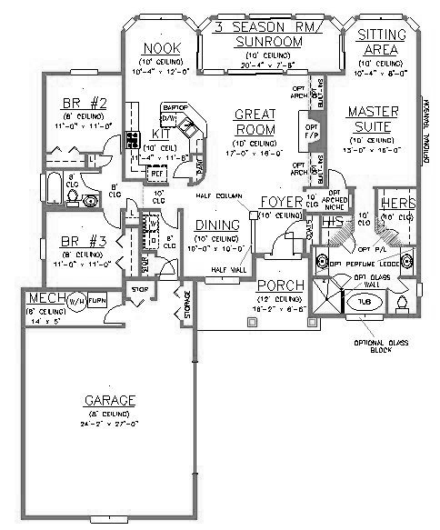 Plan 53272 | with 3 Bed, 2 Bath, 2 Car Garage