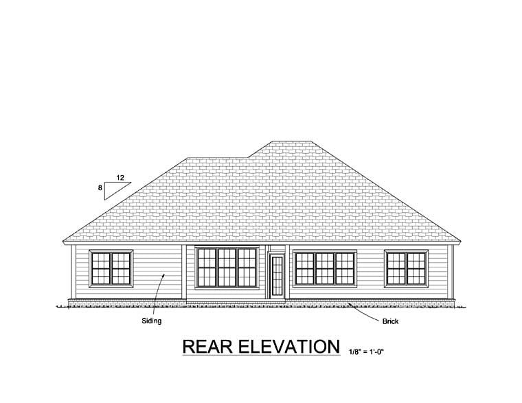 Plan 61415 | Traditional Style with 4 Bed, 3 Bath, 2 Car Garage