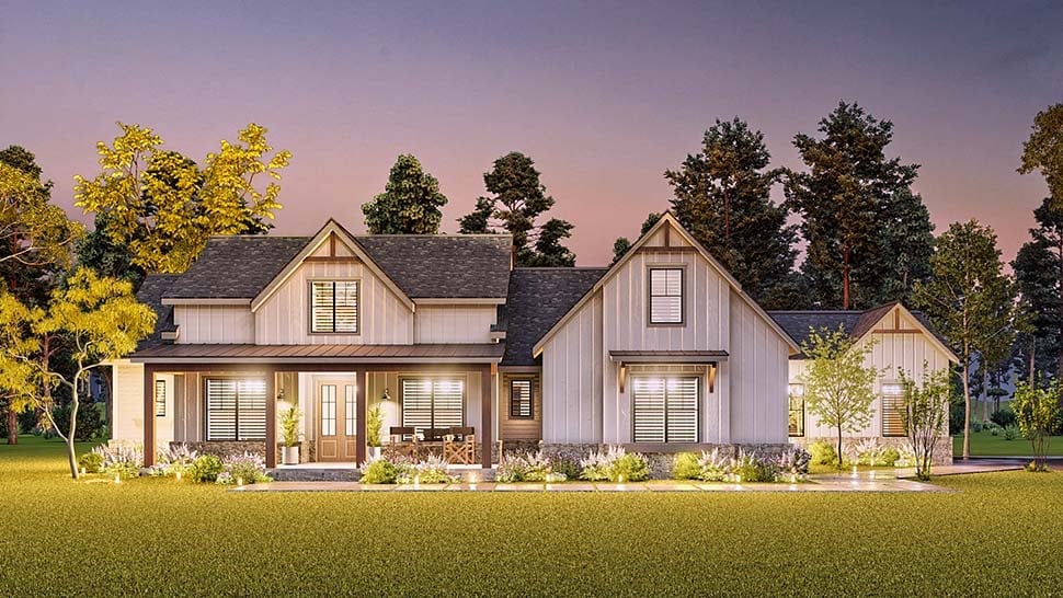 Plan 72265 | Modern Farmhouse with Private In-Law Suite