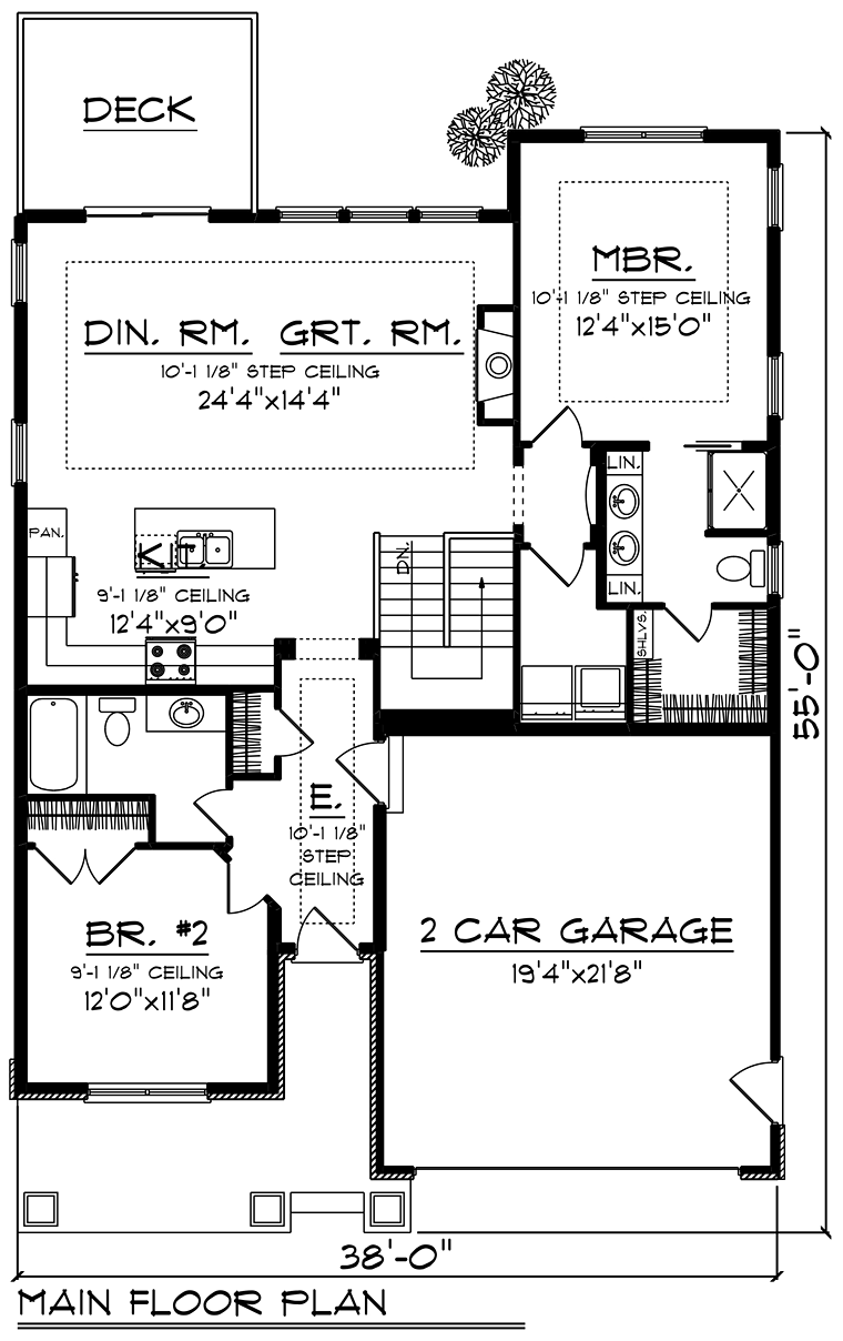 Plan 75280 | Southern Style with 2 Bed, 2 Bath, 2 Car Garage