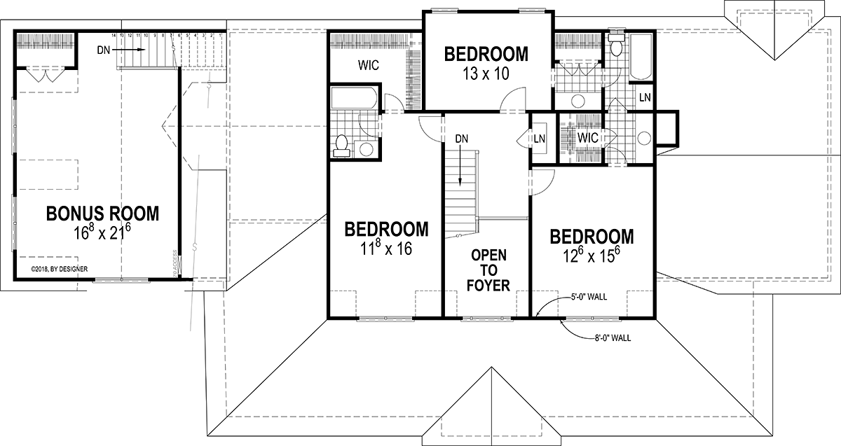 Plan 80266 | Traditional Style with 4 Bed, 4 Bath, 2 Car Garage
