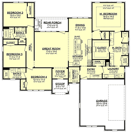 Plan 80842 | Traditional Style with 4 Bed, 4 Bath, 2 Car Garage