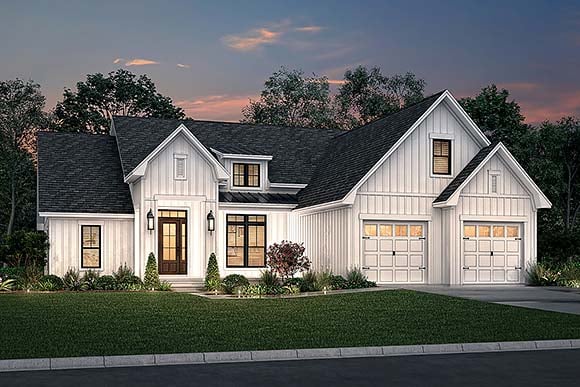 Plan 80853 | Modern Farmhouse Plan 80853 with a Large Laundry Are