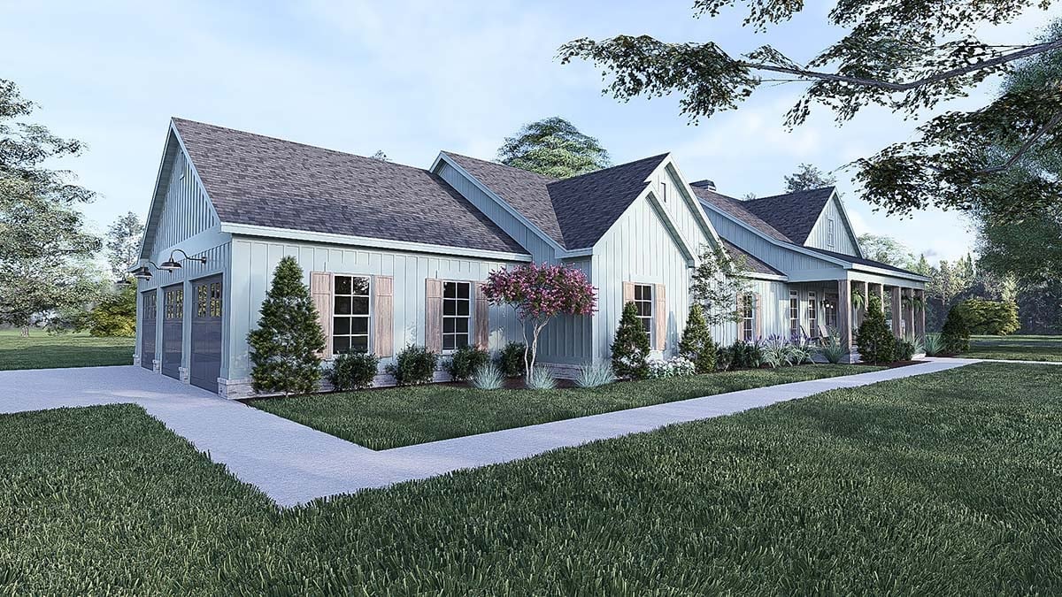 Plan 82703 | Farmhouse Style with 3 Bed, 3 Bath, 3 Car Garage