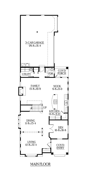 Plan 87465 | Tudor Style with 4 Bed, 3 Bath, 3 Car Garage