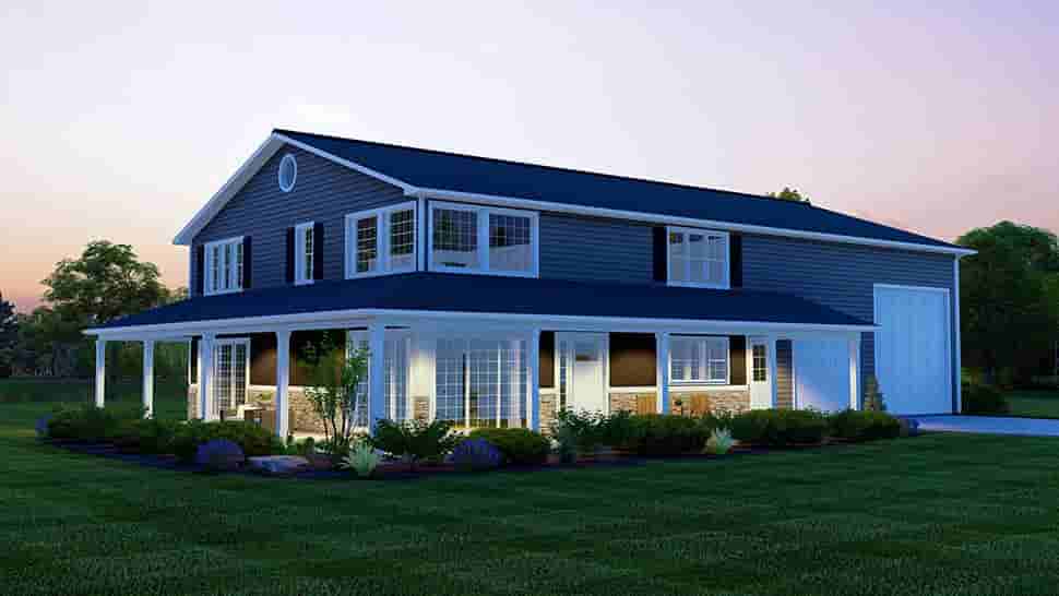 Plan 41864 | Barndominium Home Floor Plan with 2937 Sq Ft, 4 Beds